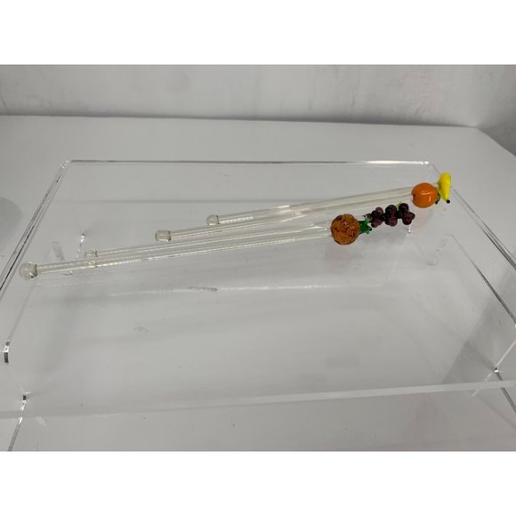 Source Unknown | Dining | Blown Glass Fruit Cocktail Stirs Set Of 4 ...